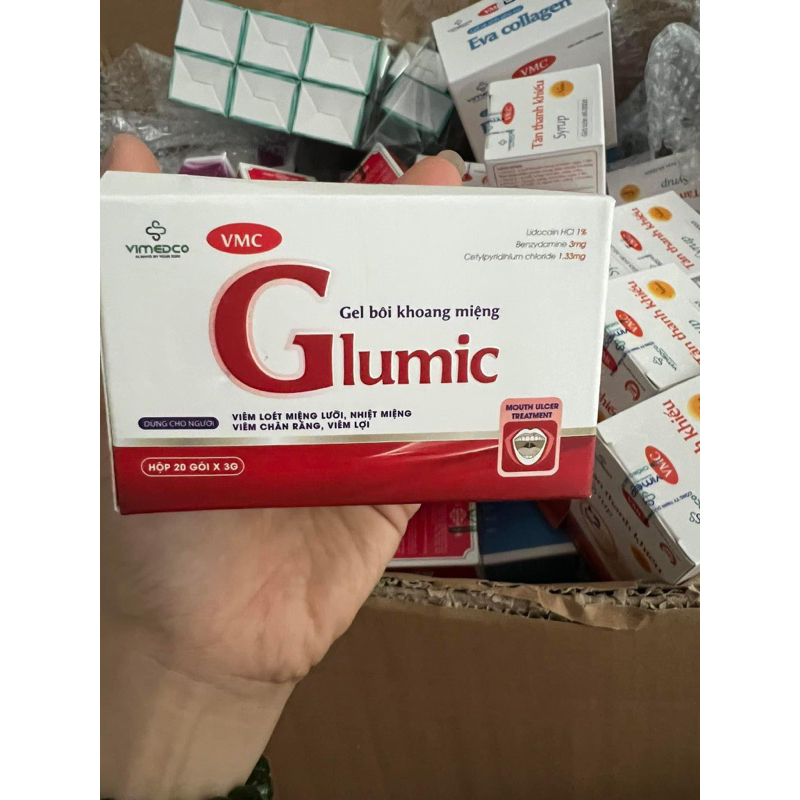 Gel bôi nhiệt miệng Glumic gói 3G hộp 20 gói | Shopee Việt Nam