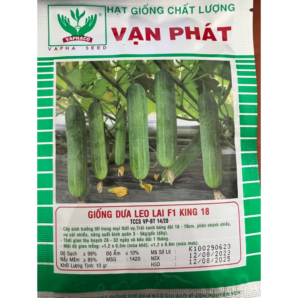 Hạt Giống Dưa Leo lai F1 Vạn Phát King 18 (Gói 10G) | Shopee Việt Nam