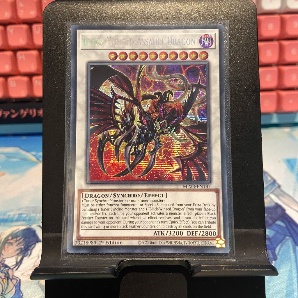 [ Bài Yugioh Chính Hãng ] Black-Winged Assault Dragon - MP23-EN187 - Prismatic Secret Rare 1st ...