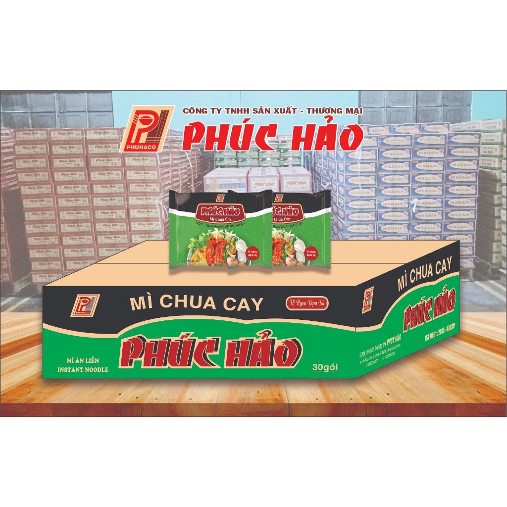 [Mua 1 thùng tặng 1 tô mì] Mì Chua Cay Phúc Hảo - 30 gói - 65 gr(Hàng ...