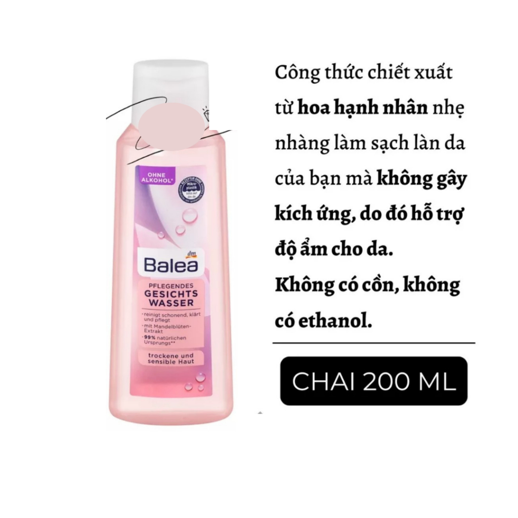Nước Hoa Hồng Toner Balea, Nước Hoa Hông Balea Toner 200ml | Shopee ...