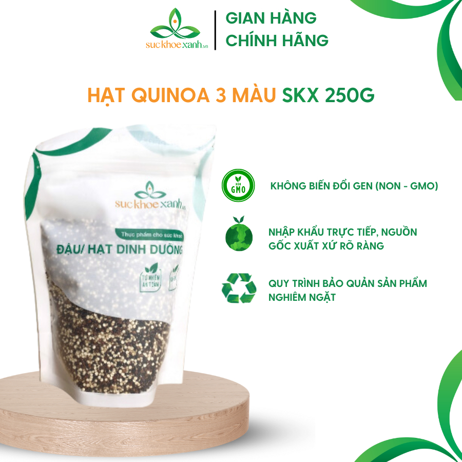 Hạt Quinoa 3 màu (Diêm mạch 3 màu) Sức Khỏe Xanh, Túi 250g - Nhập khẩu ...