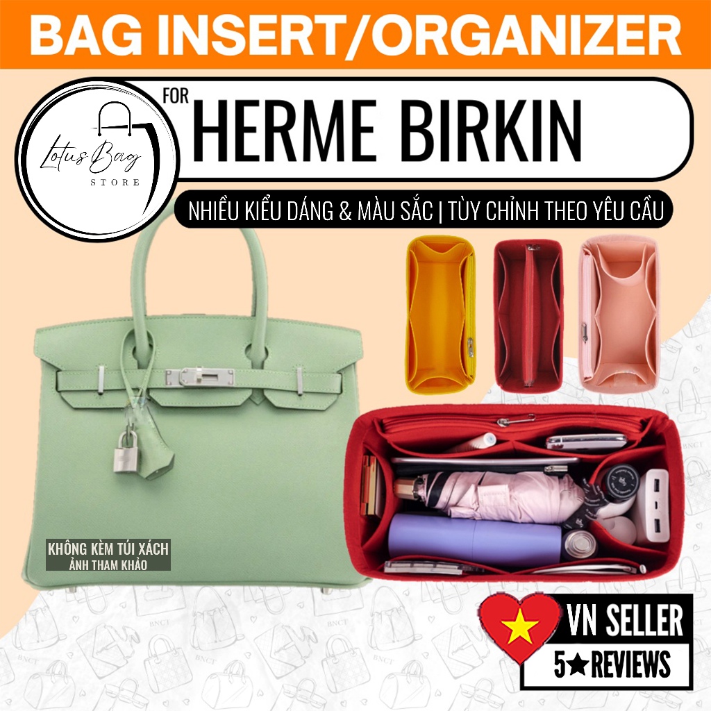 KHÔNG KÈM TÚI XÁCH – LÓT TÚI giữ form siêu nhẹ cho HM Birkin nhiều Kiểu ...