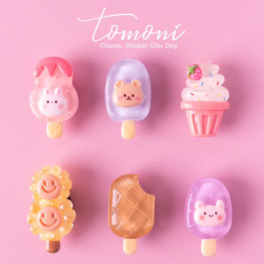 Charm Crocs, Jibbitz, Sticker Gắn Dép Hình Kem DIY Trong Suốt HQ96 ...