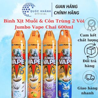 Bình Xịt Muỗi & Côn Trùng 2 Vòi Jumbo Vape Chai 600ml | Shopee Việt Nam
