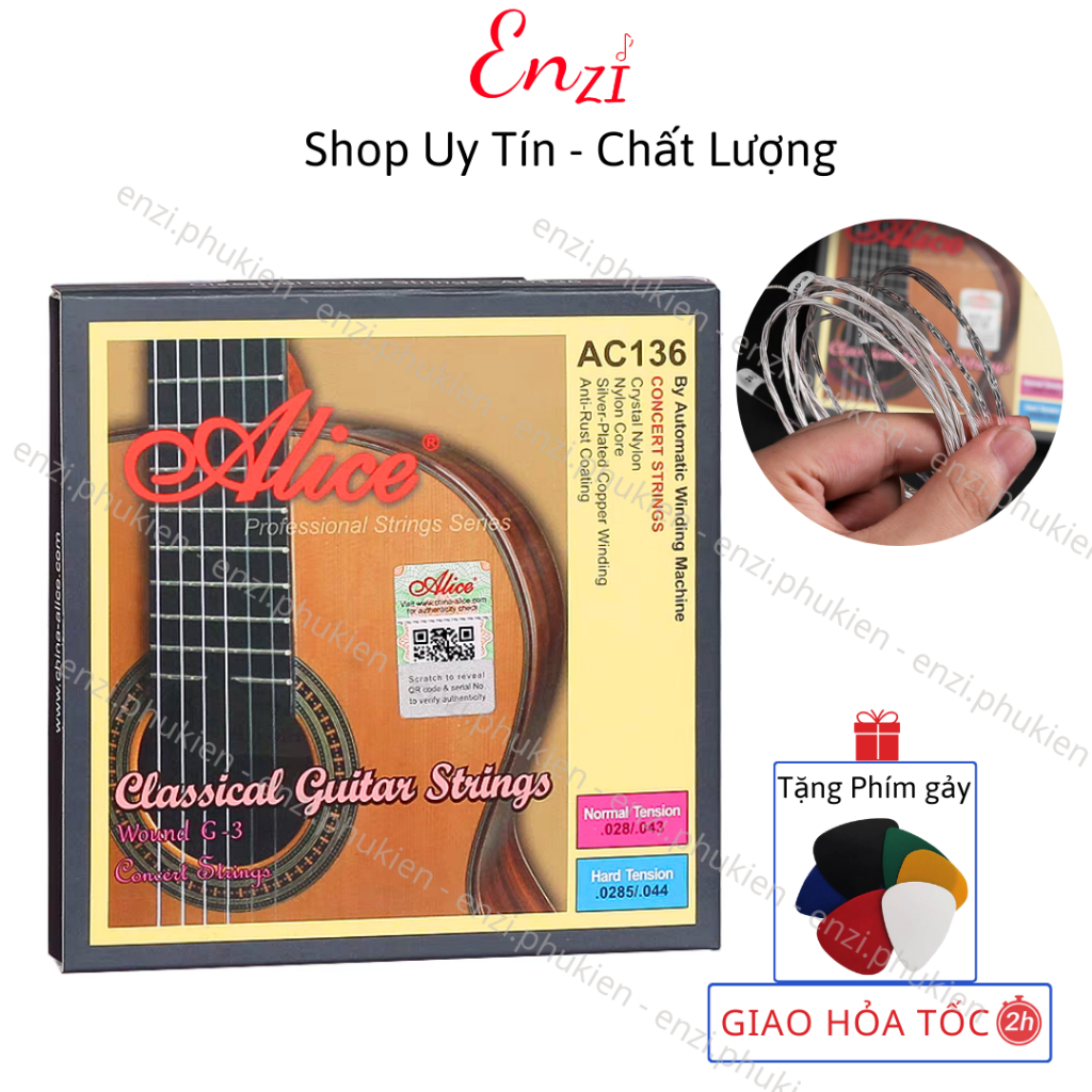 Dây đàn guitar classic Alice AC130 chính hãng dây nilon cho đàn ghita cổ điển Enzi | Shopee Việt Nam