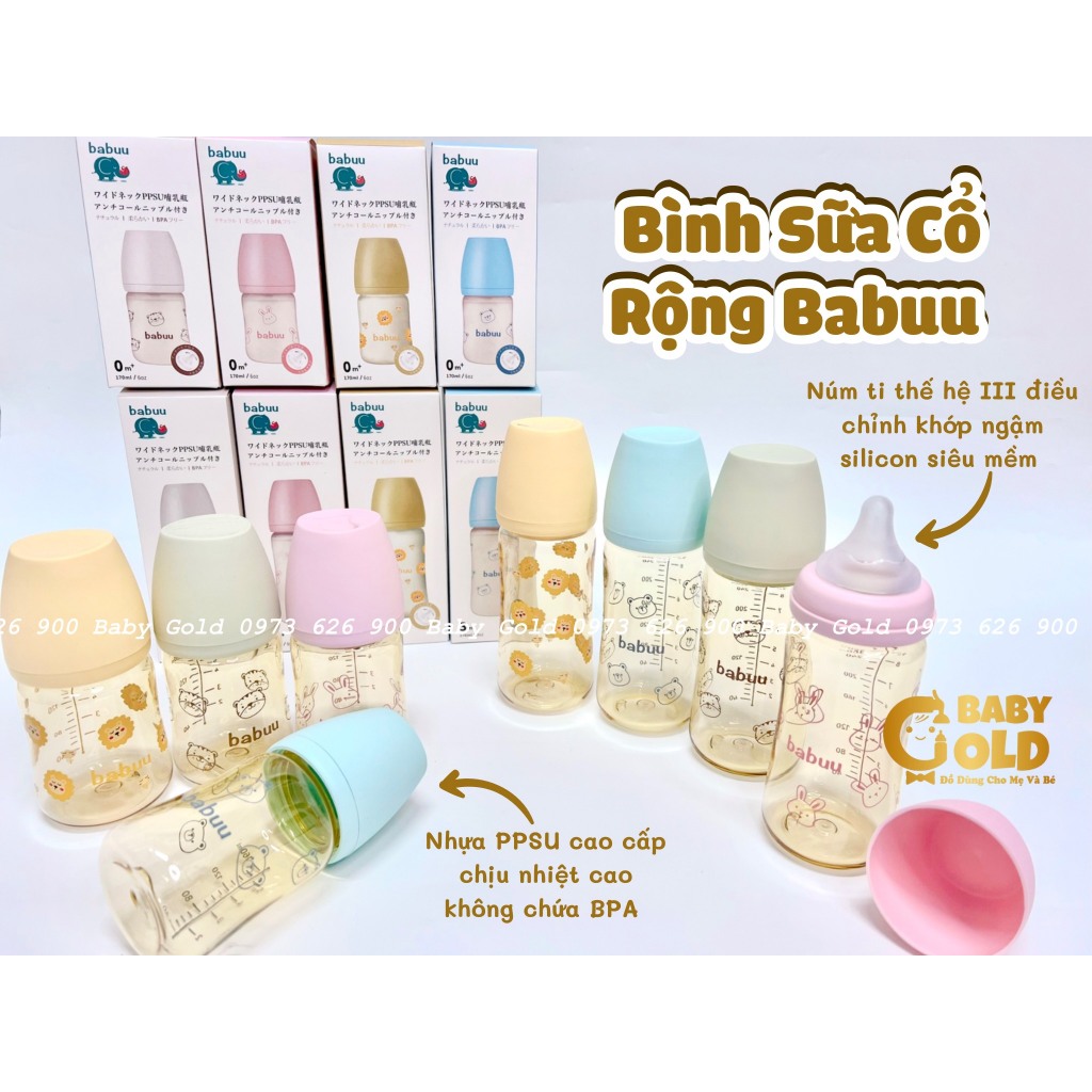 [Hàng Chính Hãng] Bình Sữa Babuu PPSU 170ml-270ml (Bản giới hạn hộp giấy) | Shopee Việt Nam