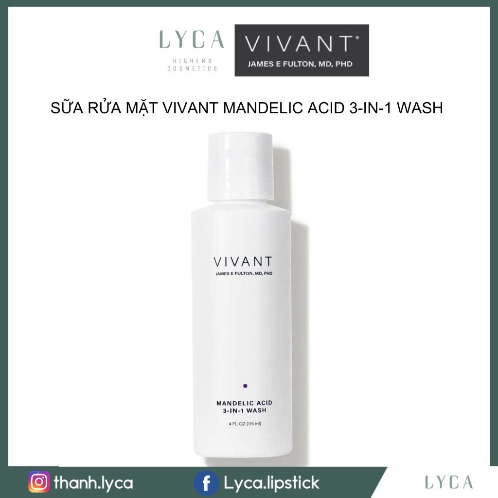 [LYCA] VIVANT Sữa Rửa Mặt Vivant Mandelic Acid 3 in 1 Wash | Shopee ...