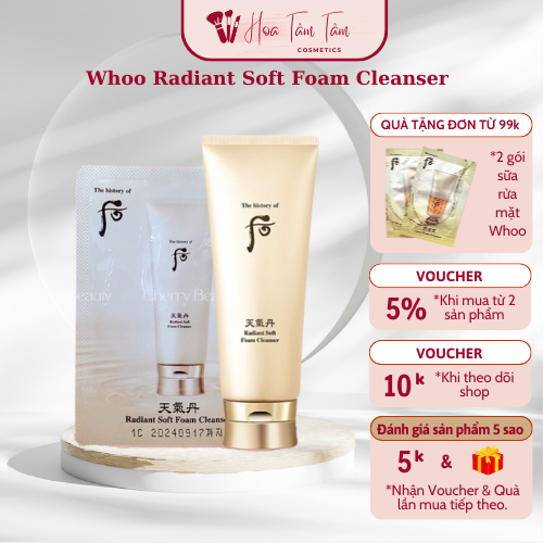 Sample Sữa rửa mặt giảm nám tàng nhan trắng da Whoo Radiant Soft Foam ...