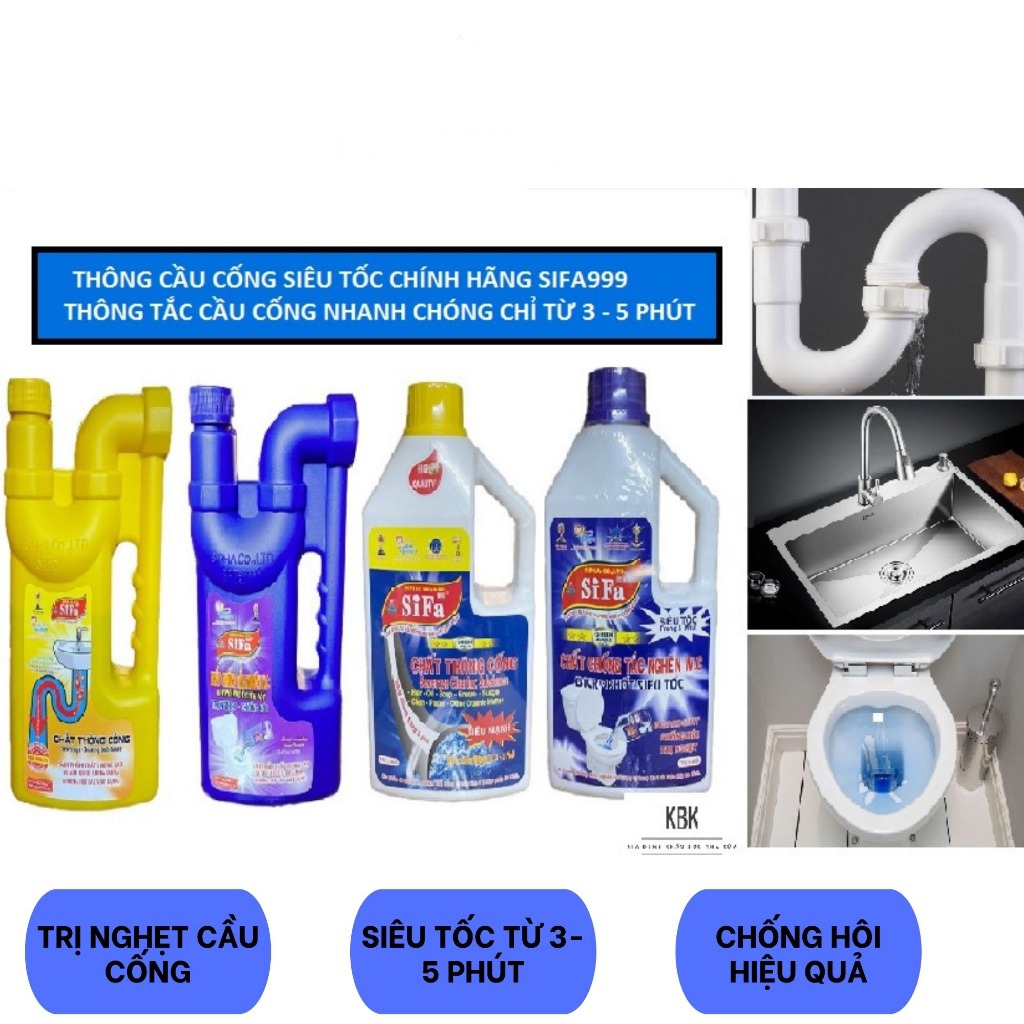 Thông Cống Siêu Tốc SIFA, Chất Thông Trị Nghẹt Bồn cầu, Hiệu Quả Sau 3 ...