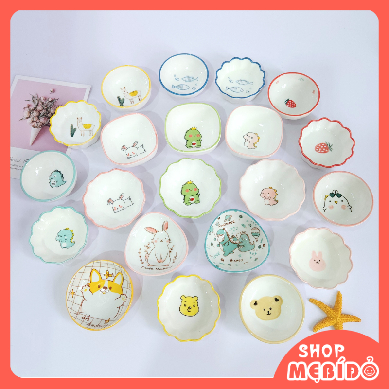 Bát Ăn Dặm Gốm Sứ Kiểu Nhật Chén Nước Chấm Họa Tiết 80ml-170ml - Shop Mẹ Bí Đỏ | Shopee Việt Nam