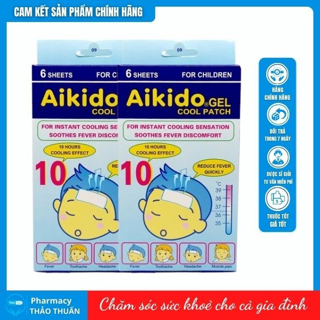 [Chính Hãng]Miếng Dán Hạ Sốt Aikido Gel Cool Patch 6 Miếng | Shopee ...