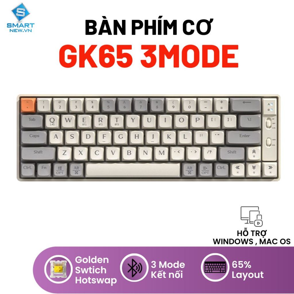 Bàn Phím Cơ Không Dây Atas ZA641 Pro - Kết nối Bluetooh/USB/Type C ...