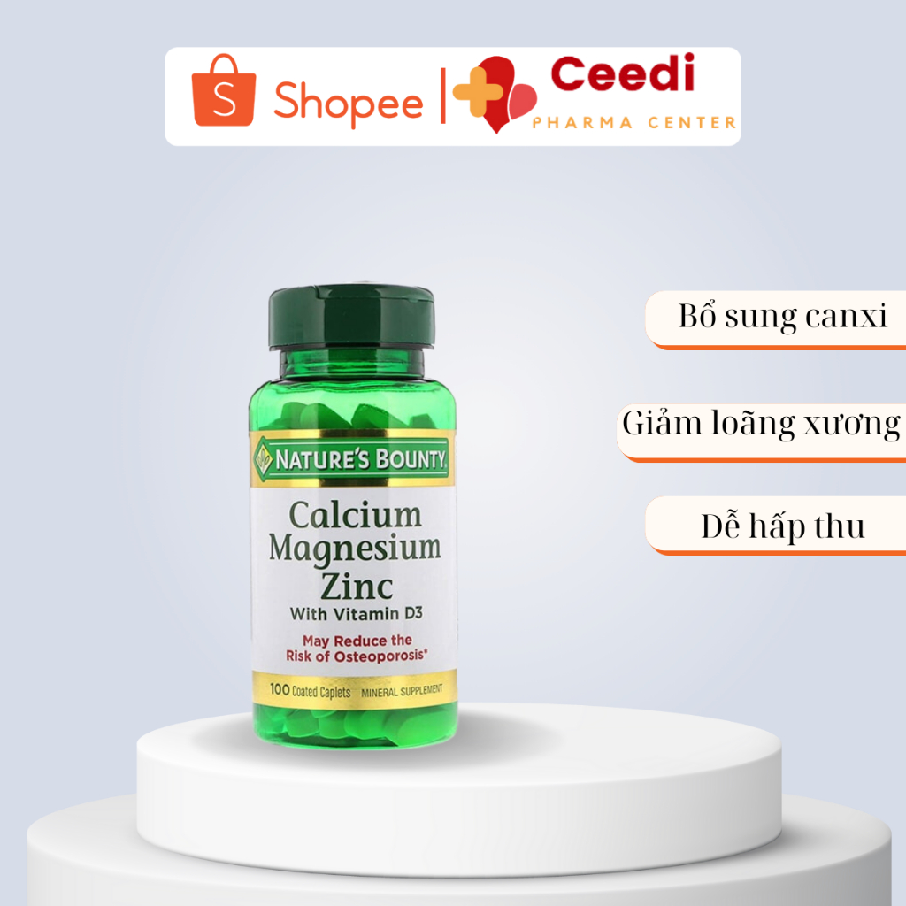 Viên uống bổ sung Canxi CALCIUM-MAGNESIUM-ZINC 1000mg Giúp Xương Chắc ...