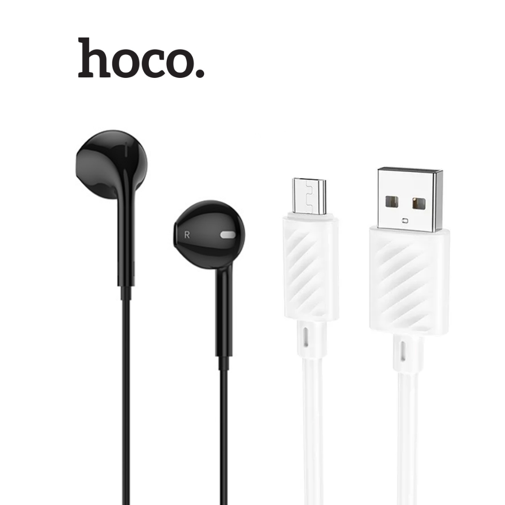 Combo Cáp Sạc Hoco X88 USB to Micro dài 1m (trắng) và Tai Nghe M55 Jack ...