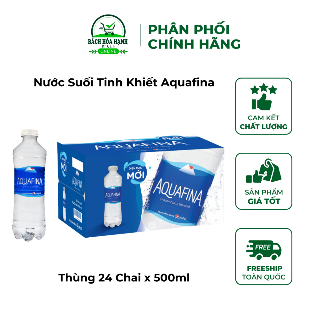 Nước Suối Tinh Khiết Aquafina Thùng 24 Chai x 500ml | Shopee Việt Nam