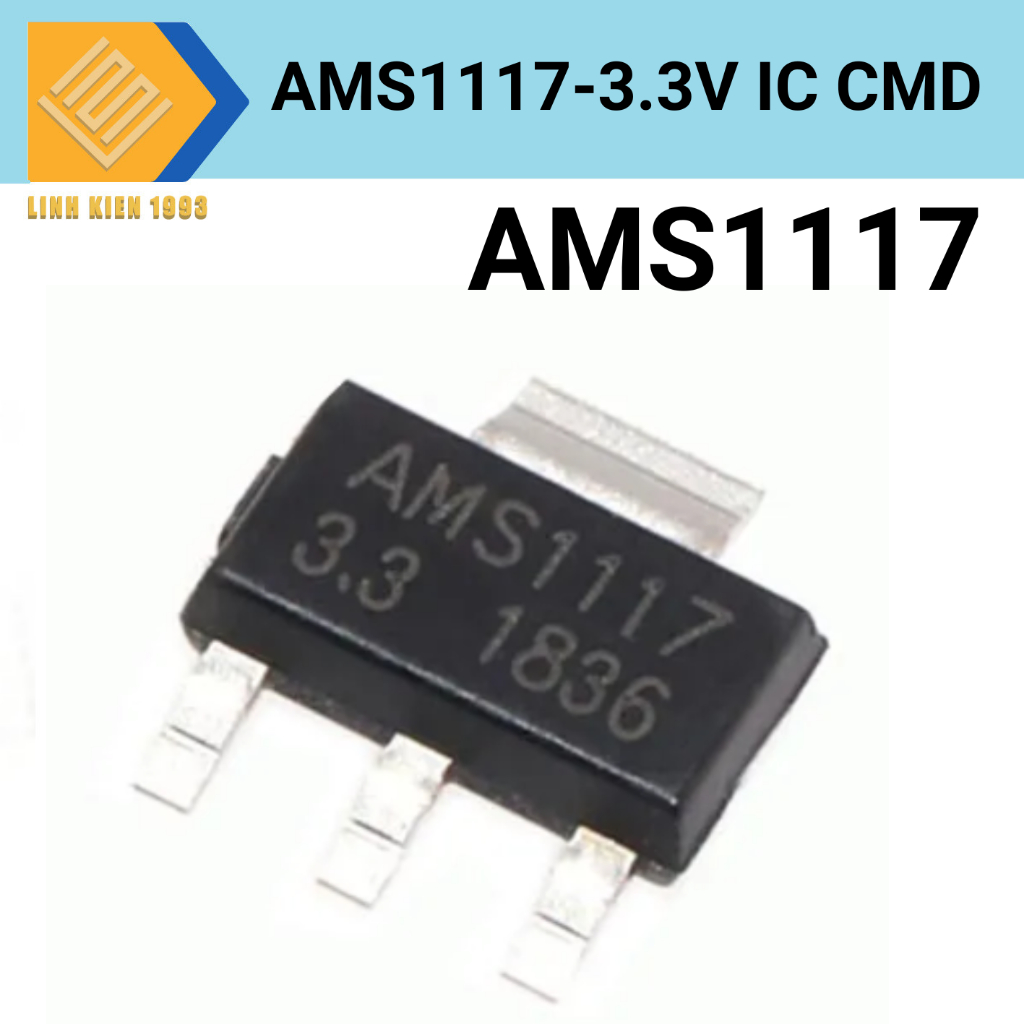 [ 3 CON ] AM1117 ic nguồn 3V3 AMS1117 chân dán SMD hàng chính hãng mới ...