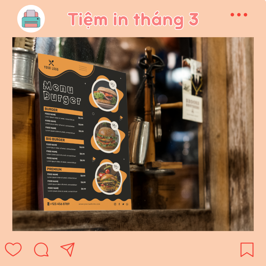 [ MENU IN THEO YÊU CẦU ] In Menu cứng theo yêu cầu size A5, A4, A3 ...