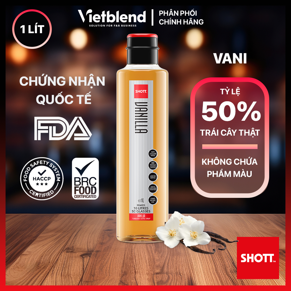 Syrup SHOTT Vị Vani (Vanilla) Chai 1 Lít | Shopee Việt Nam
