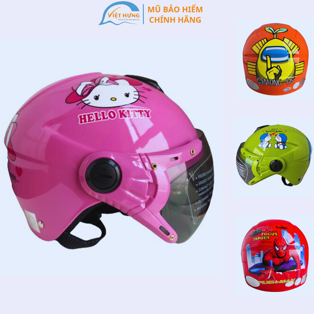 Mũ bảo hiểm trẻ em Kitty - Công chúa - labubu - kolomi - Dành cho bé từ ...