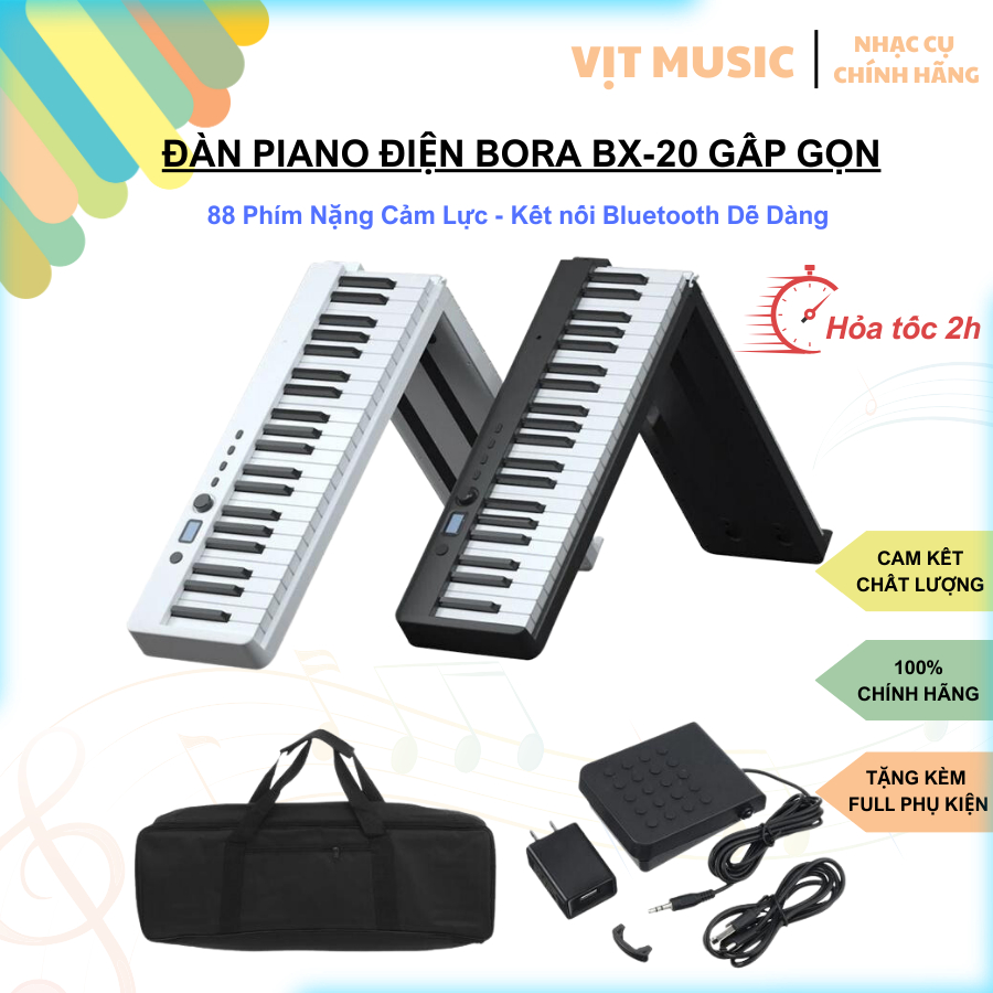 [HÀNG MỚI VỀ] Đàn Piano điện BORA BX-20 Gấp Gọn-88 Phím Cảm Lực Tốt-Kết ...