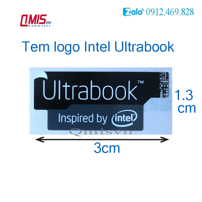 1 CÁI TEM LOGO INTEL Ultrabook 2.9*1.25cm - Tem dán logo CPU cho Laptop ...