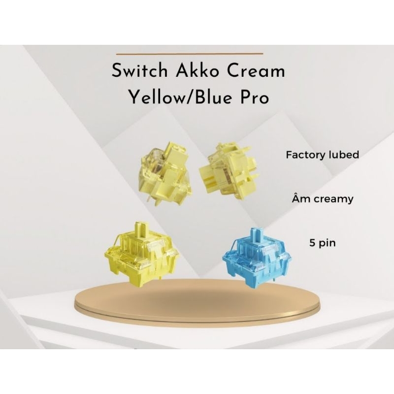 Switch cream yellow/blue v3 pro, công tắc bàn phím cơ cream akko v3 pro ...