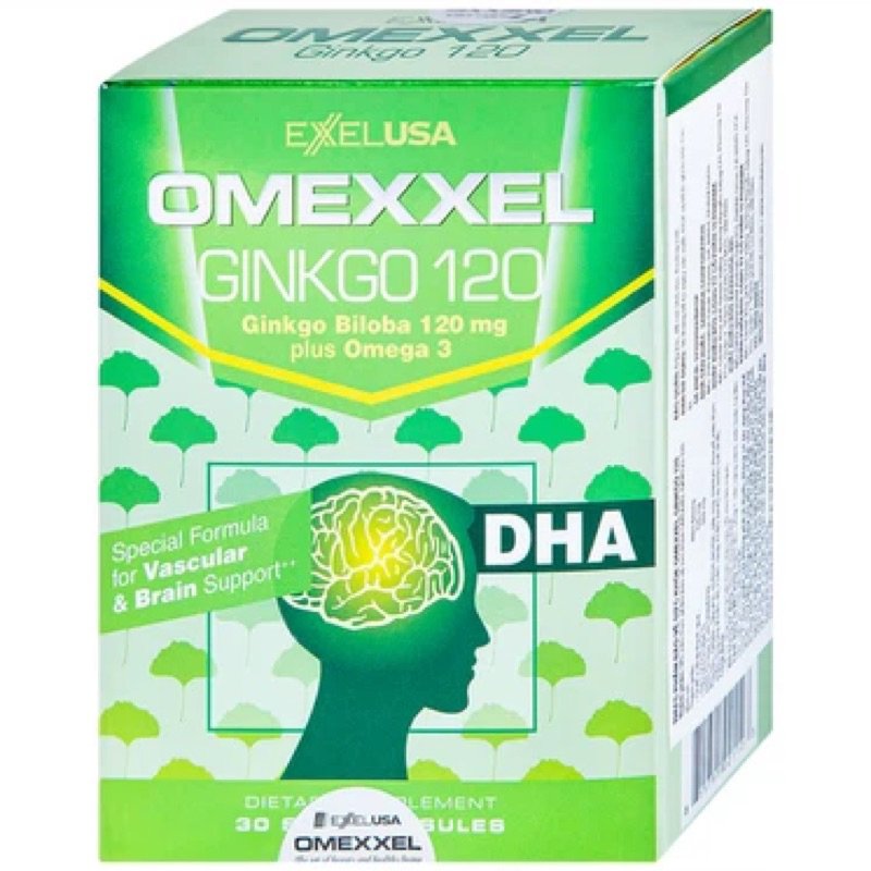 Viên uống Omexxel Ginkgo 120 Excelife hỗ trợ tăng cường tuần hoàn máu ...