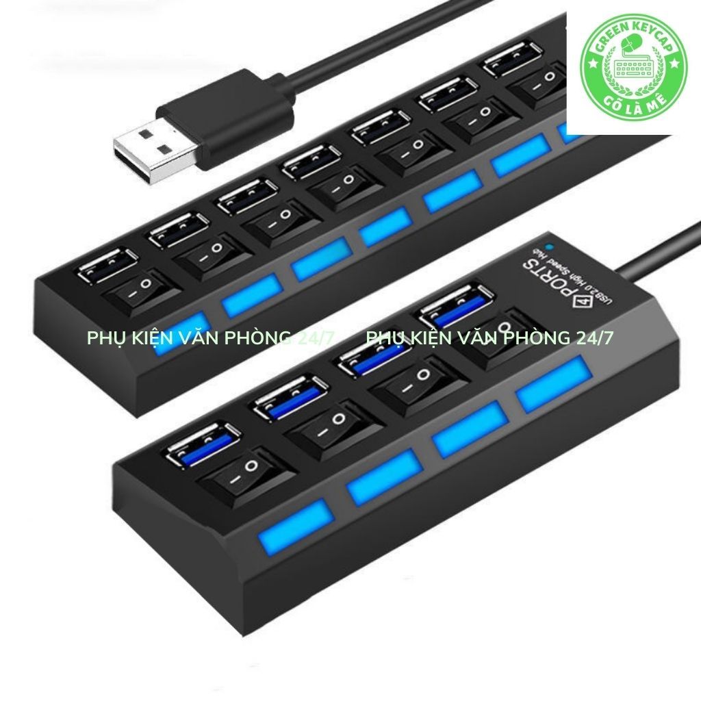 Hub USB 2.0 ,cổng chia USB, có công tắc điều khiển. | Shopee Việt Nam