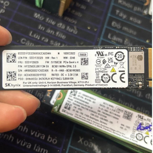 Ổ ssd Nvme 256gb gen4x4 bc901 sức khoẻ trên 35%.hàng bóc máy nhập khẩu ...