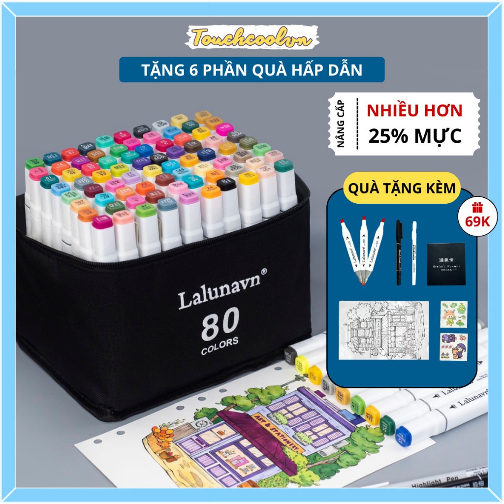 Bút màu Marker Lalunavn Touch Cool họa cụ tô màu dạ vẽ tranh anime Bộ ...