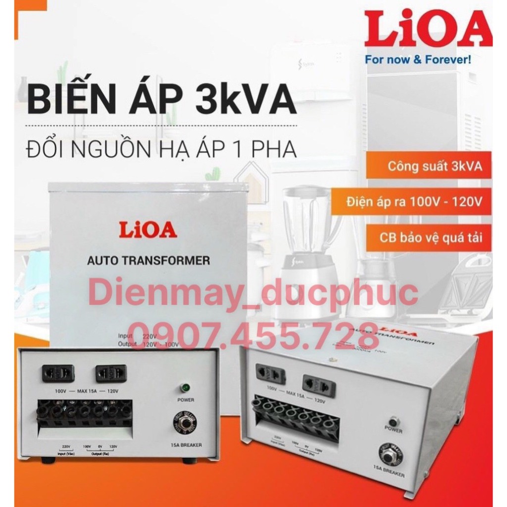BIẾN ÁP TỰ NGẪU LIOA 3000VA - 3000W - 3KVA- Dùng cho các thiết bị điện Nhật, Mỹ .... | Shopee ...