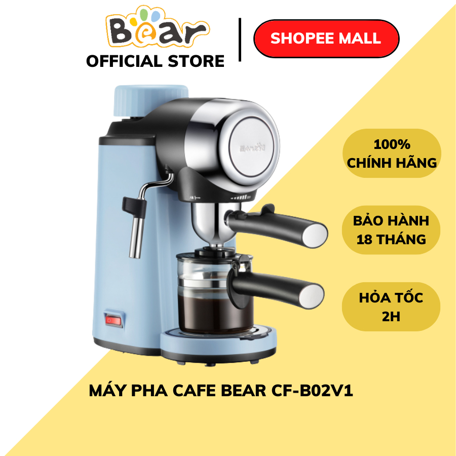 Máy pha cà phê Espresso Bear CF-B02V1/KFJ-A02N1, tự động kích thước nhỏ gọn thanh lịch, BH 18 ...