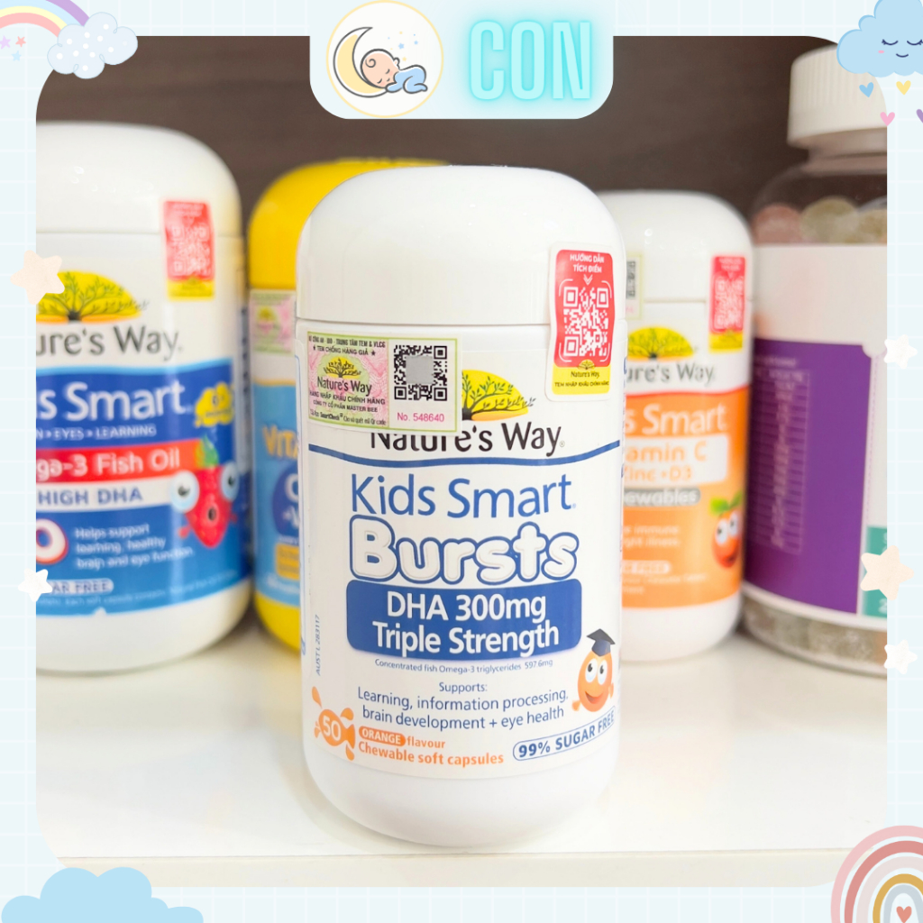 Viên nhai bổ sung DHA cho trẻ thông minh Nature's Way Kids Smart Bursts ...
