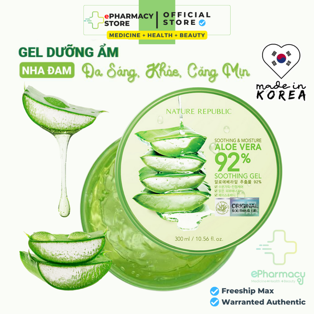 Gel Nha Đam Nature Republic Soothing & Moisture Aloe Vera 92% Kem dưỡng ...