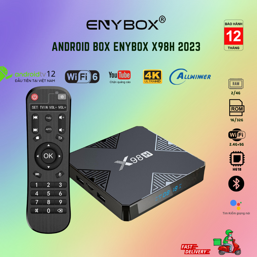 Android Box X98H, Android TV 12 full chứng chỉ Ram 4GB bộ nhớ 32GB(RAM ...
