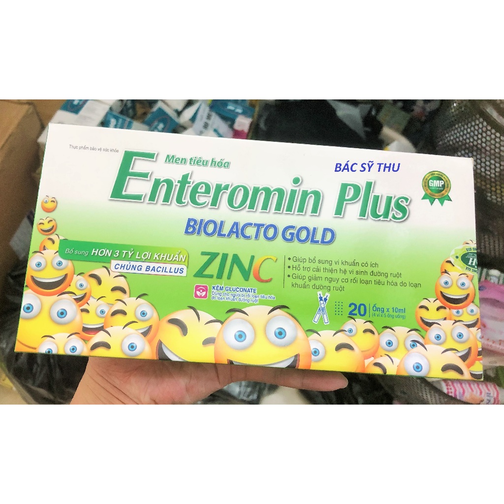 ENTEROMIN PLUS BIOLACTO GOLD ZINC BỔ SUNG LỢI KHUẨN TIÊU HÓA X 20 ỐNG ...