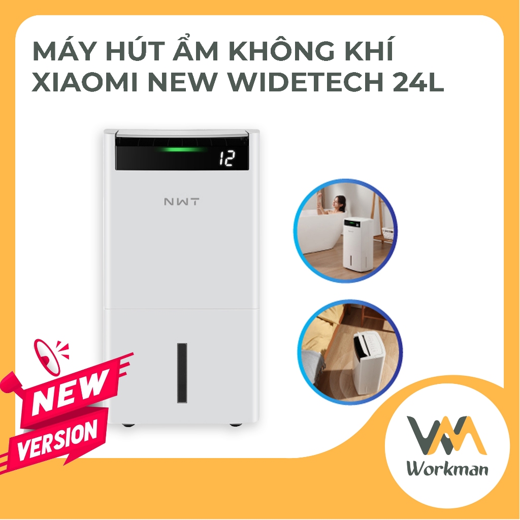 Máy Hút Ẩm Không Khí Xiaomi New Widetech 24L - Bộ Lọc Kháng Khuẩn Ion Bạc - Diệt Khuẩn UVC ...