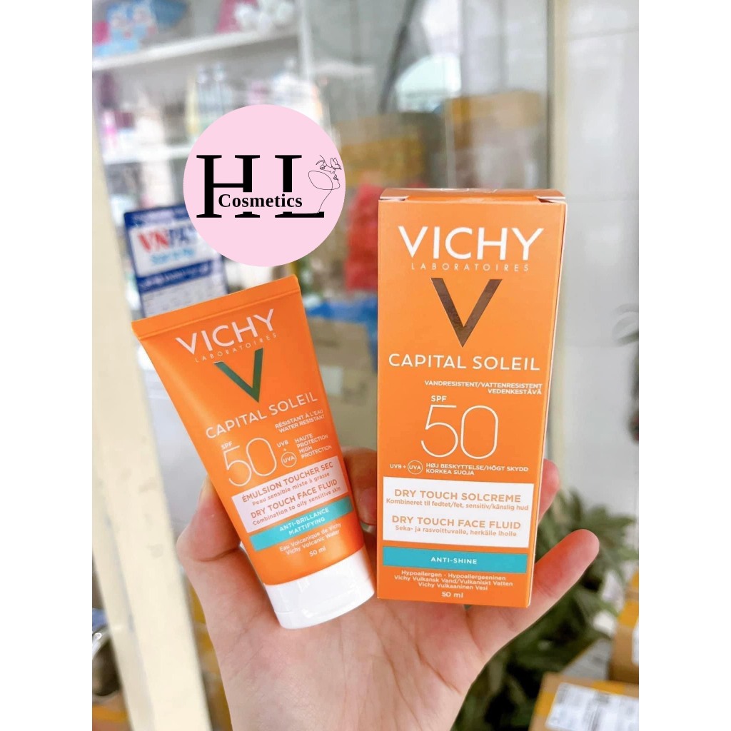 Kem Chống Nắng Vichy Không Gây Nhờn Rít Không Màu SPF50 Capital Soleil 50ml | Shopee Việt Nam