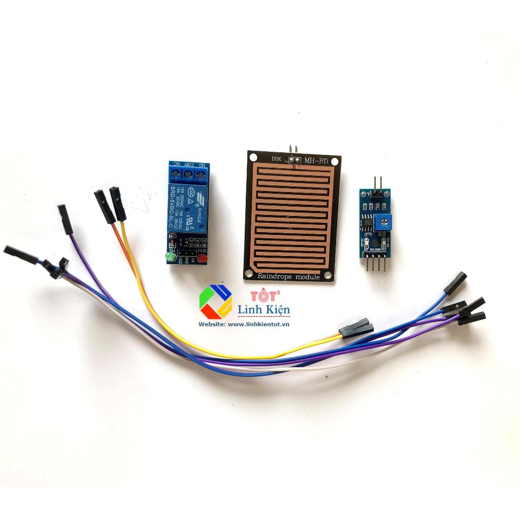 Bộ mạch cảm biến phát hiện mưa điều khiển Rơ le/Relay 5V cho học tập ...
