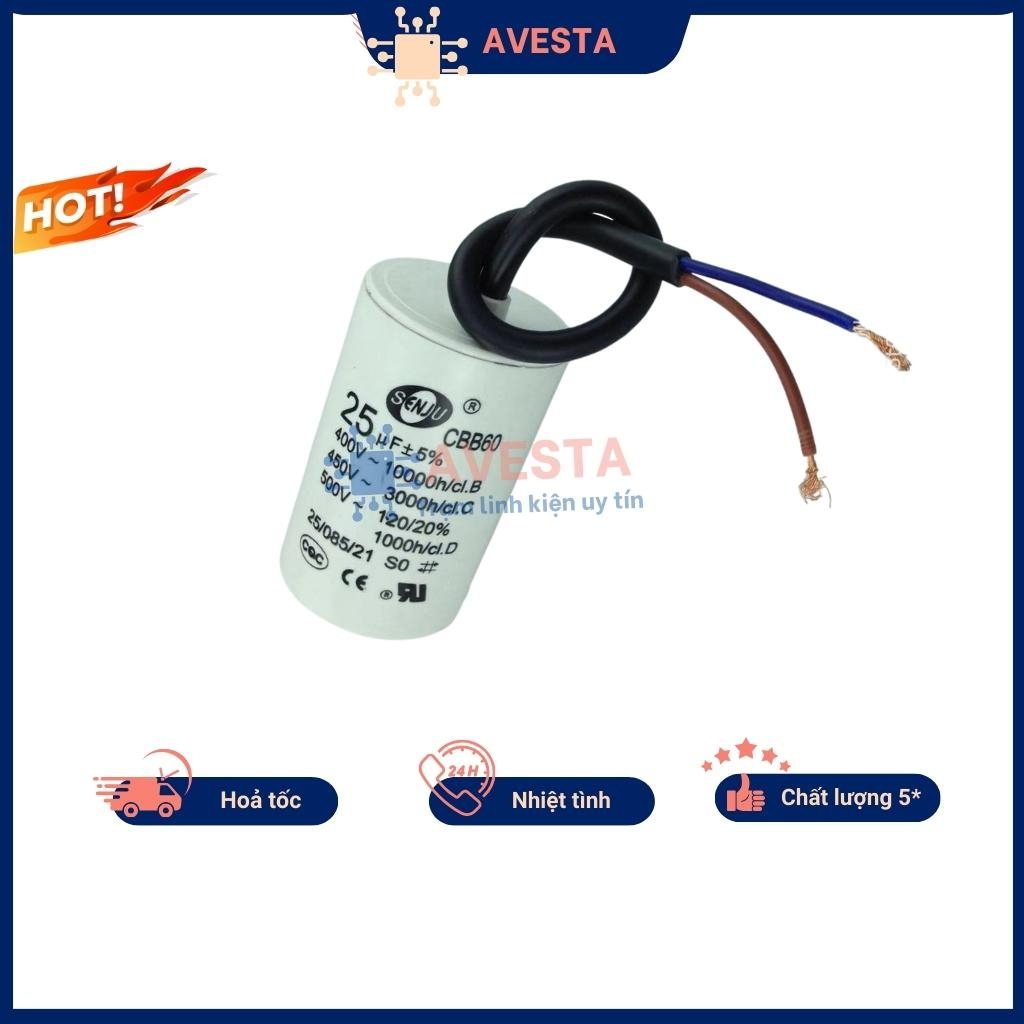 Tụ 450V tụ khởi động 4uF-30uF CBB60 SENJU trắng chính hãng avesta ...