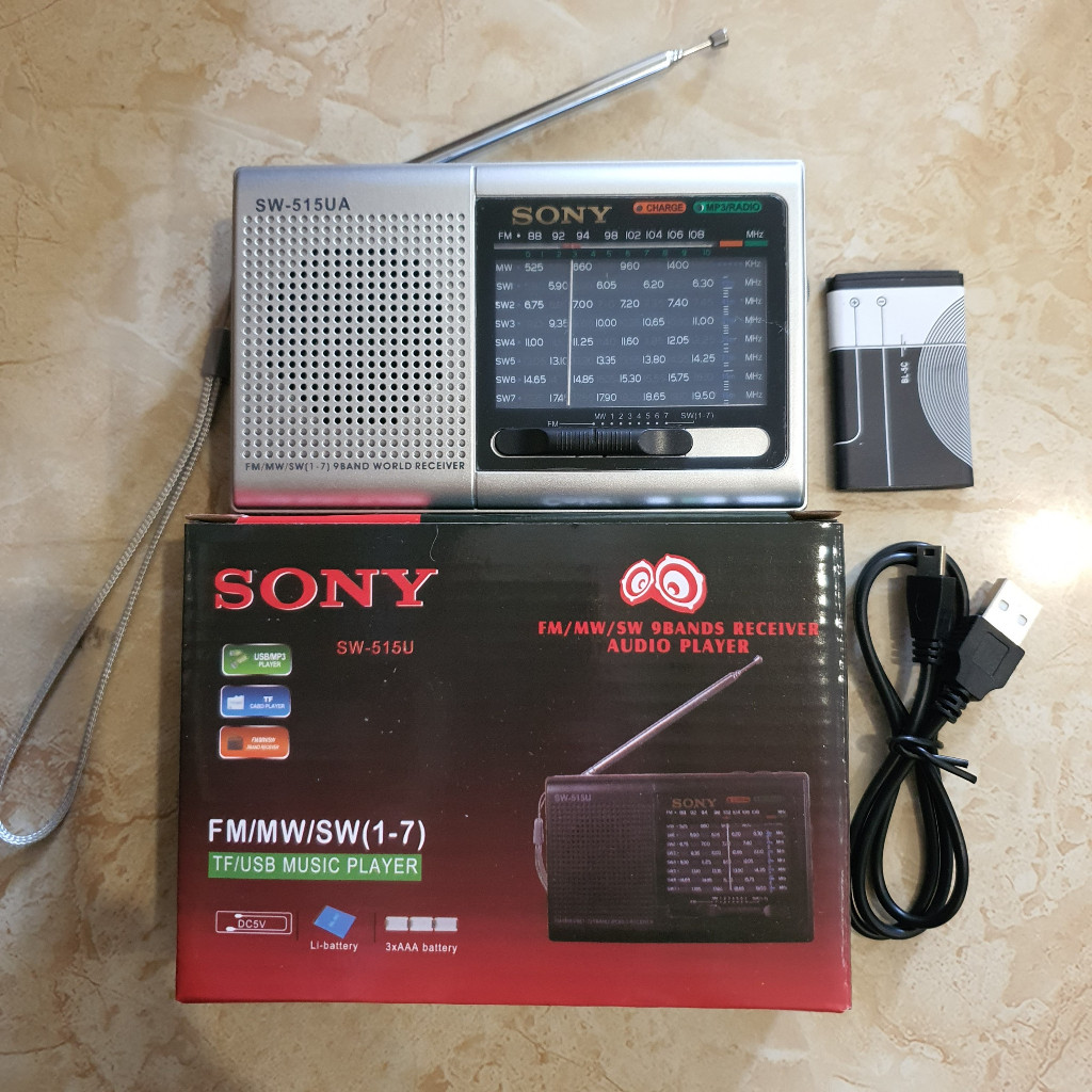 Radio nghe nhạc SW-525U có USB, thẻ nhớ, AM/FM/SW, dạng bỏ túi, nghe ...