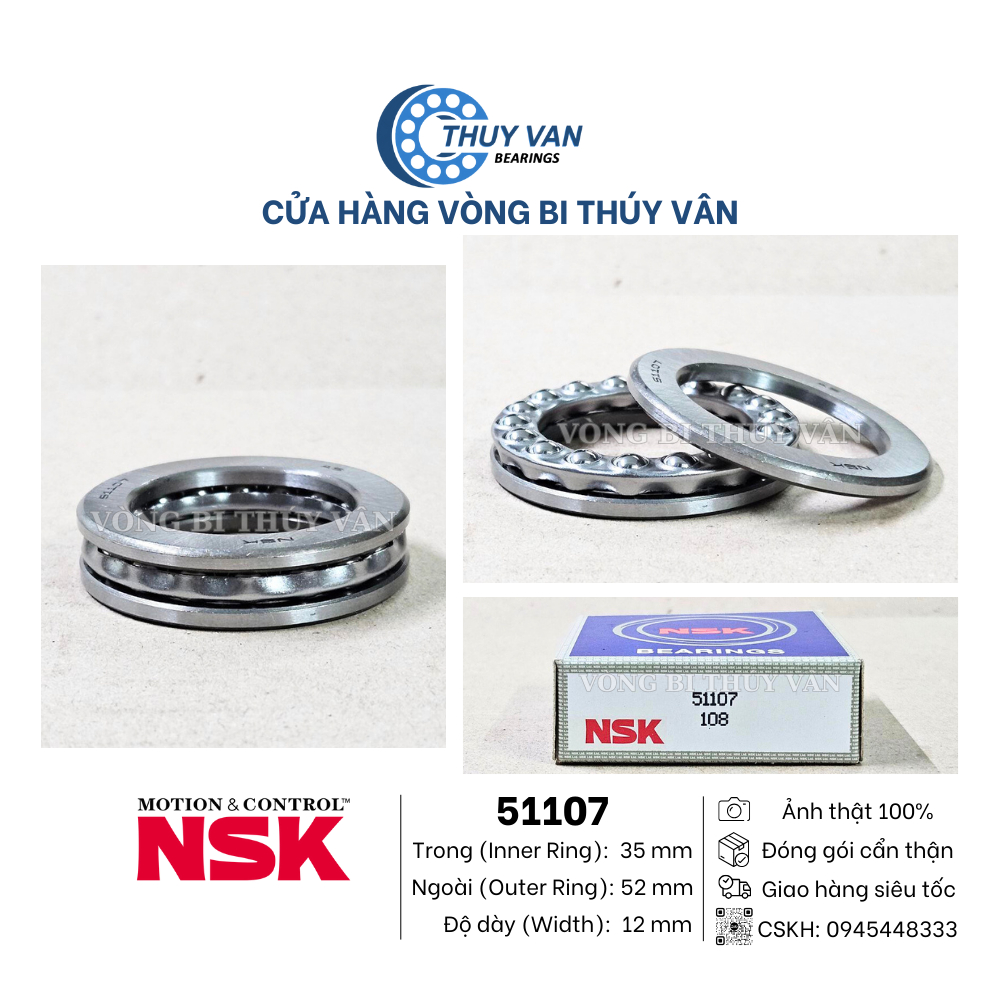 Vòng bi bạc đạn chà, tỳ, đẩy, chặn trục hạt tròn 51100 51101 51102 ...