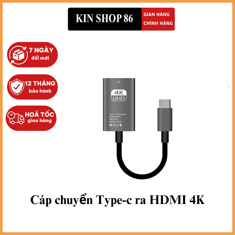 Cáp chuyển Type-c ra HDMI 4K cho Macbook, Surface, Dell XPS | Shopee ...