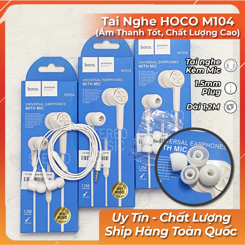 Tai Nghe Có Dây Hoco M104 Có Mic, Dài 1.2M | Shopee Việt Nam