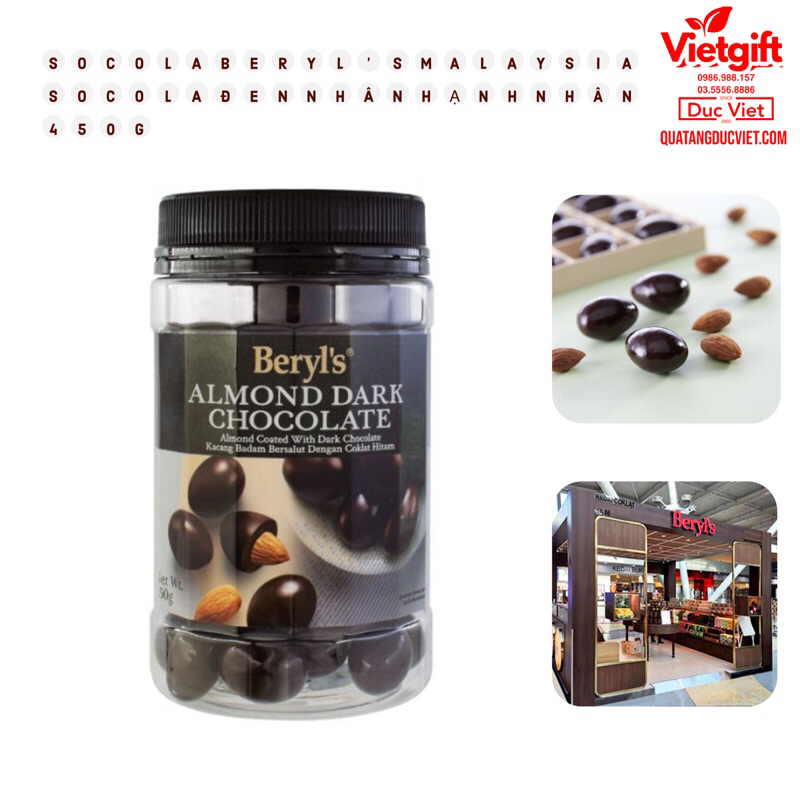 Socola Beryl’s socola đen nhân hạnh nhân 450G - new collect | Shopee ...