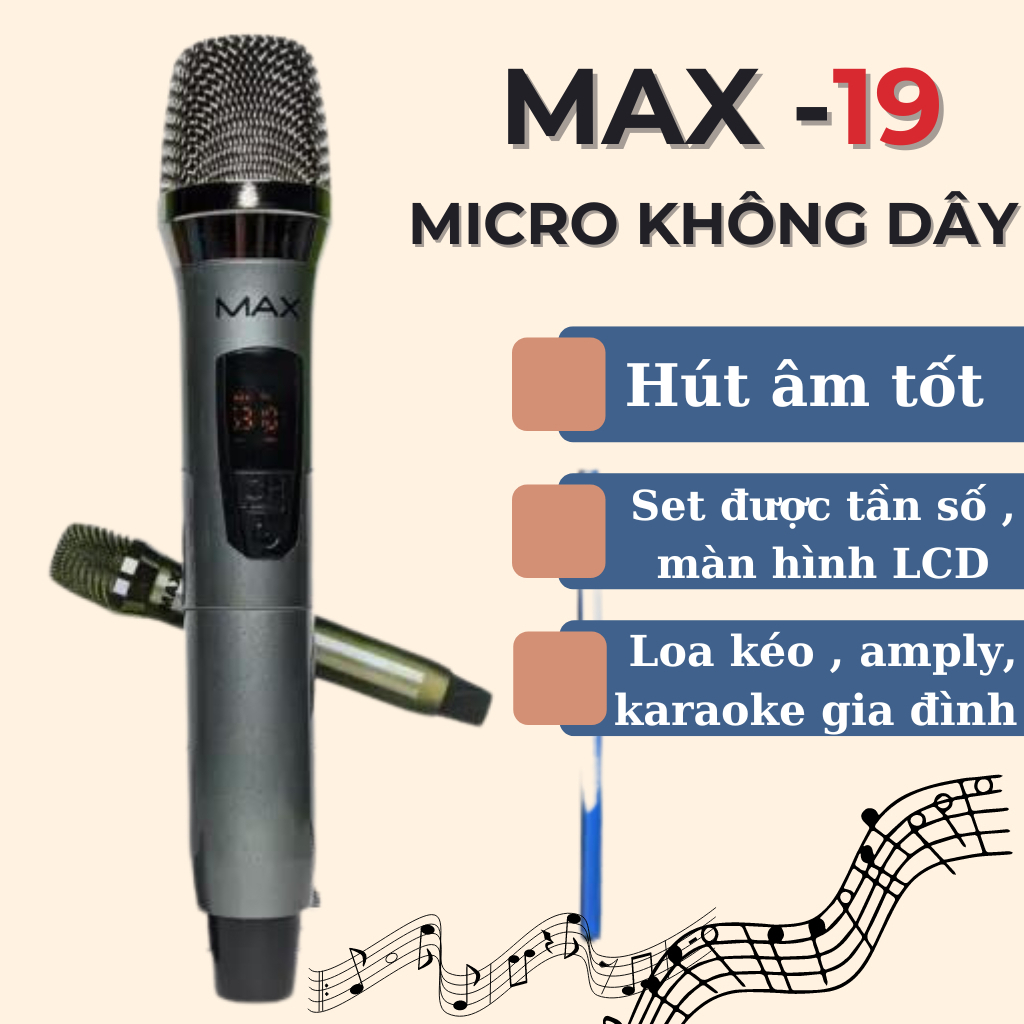 Micro không dây đa năng tlc max19 sóng mạnh, hút âm tốt sử dụng hay, độ nhạy cao | Shopee Việt Nam