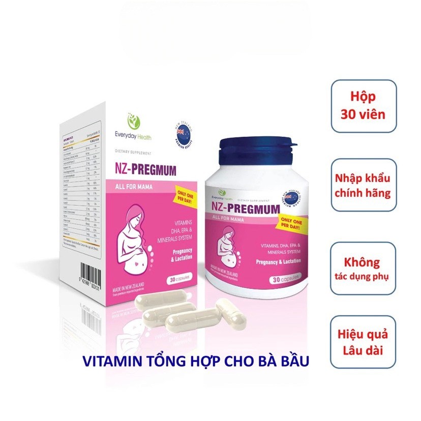 Viên bổ bầu NZ-Pregmum Vitamin tổng hợp cho phụ nữ mang thai và cho con ...