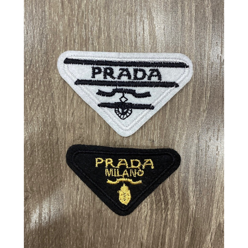 sticker logo thêu PRADA tam giác ủi nhiệt | Shopee Việt Nam