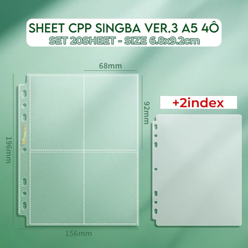 [CÓ SẴN] SHEET CPP CÁN MỊN VER 3 HÃNG SINGBA DÀNH CHO BINDER A5 A4 2CÒNG 3CÒNG 6CÒNG 4CÒNG LƯU ...